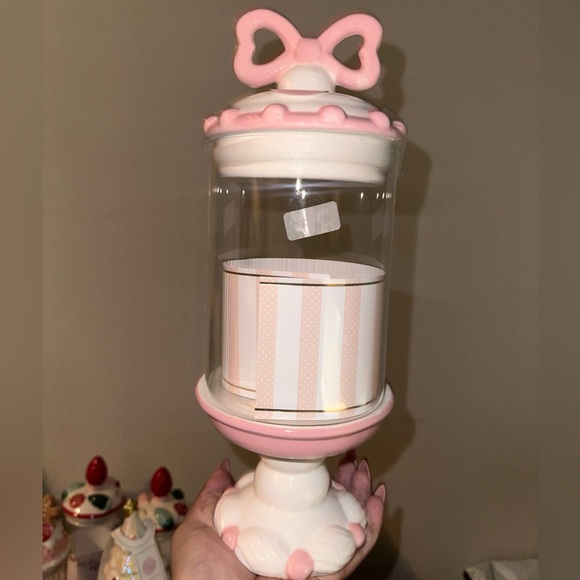 Peppermint | Holiday | Nwt Pink Bow Candy Jars Tiktok Viral Christmas ...